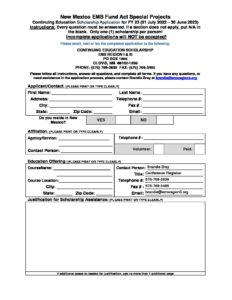 “2023” Conference Scholarship Application – EMS Region I & III